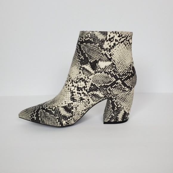 Shoes | Snake Print Ankle Boots Pointy Toe Stonewhite | Poshmark